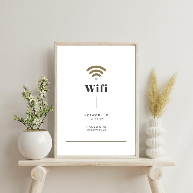 EDITABLE WIFI Template | Airbnb Welcome Internet Code Sign | Editable ...