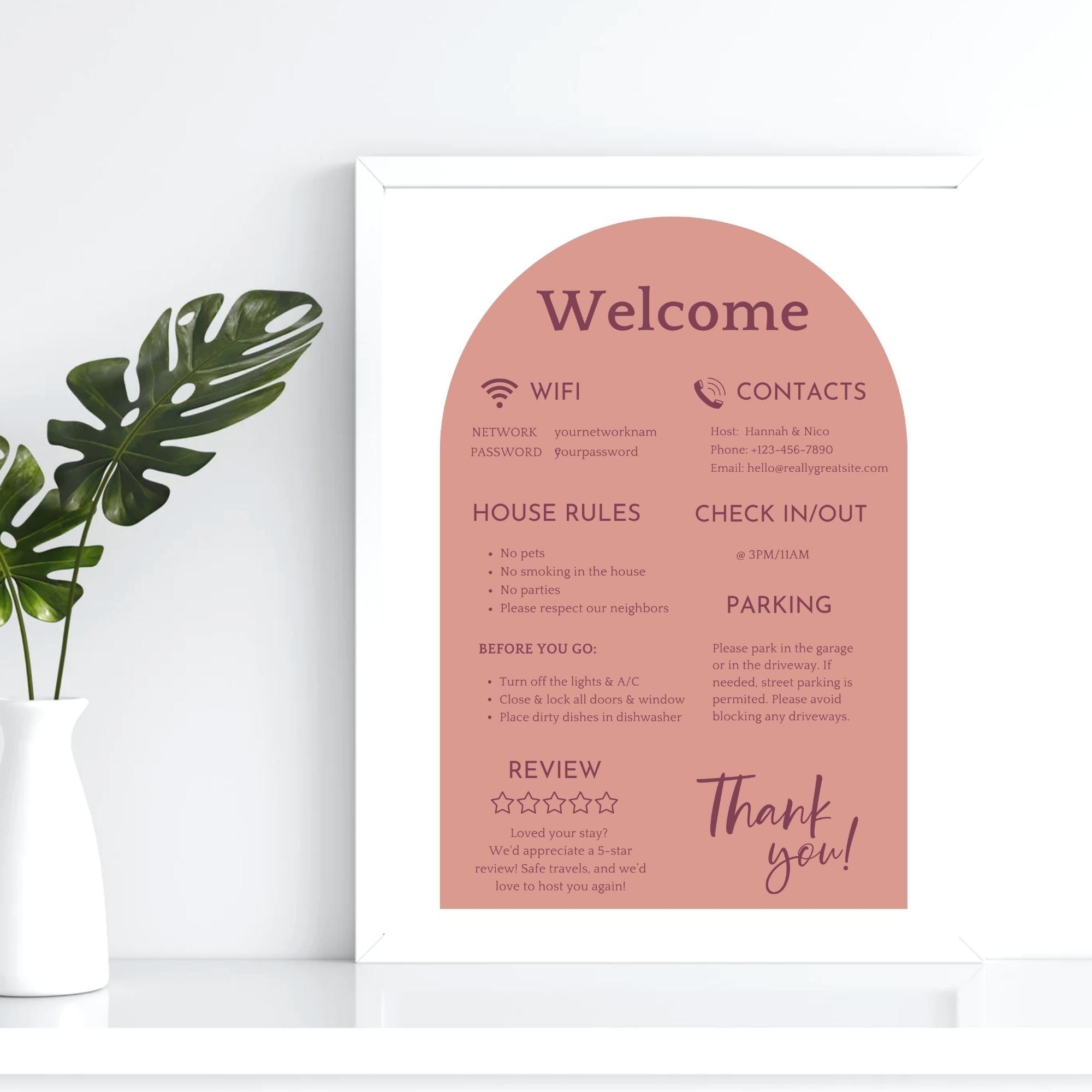 EDITABLE WELCOME SIGN | Editable Vacation Rental Printable | House ...