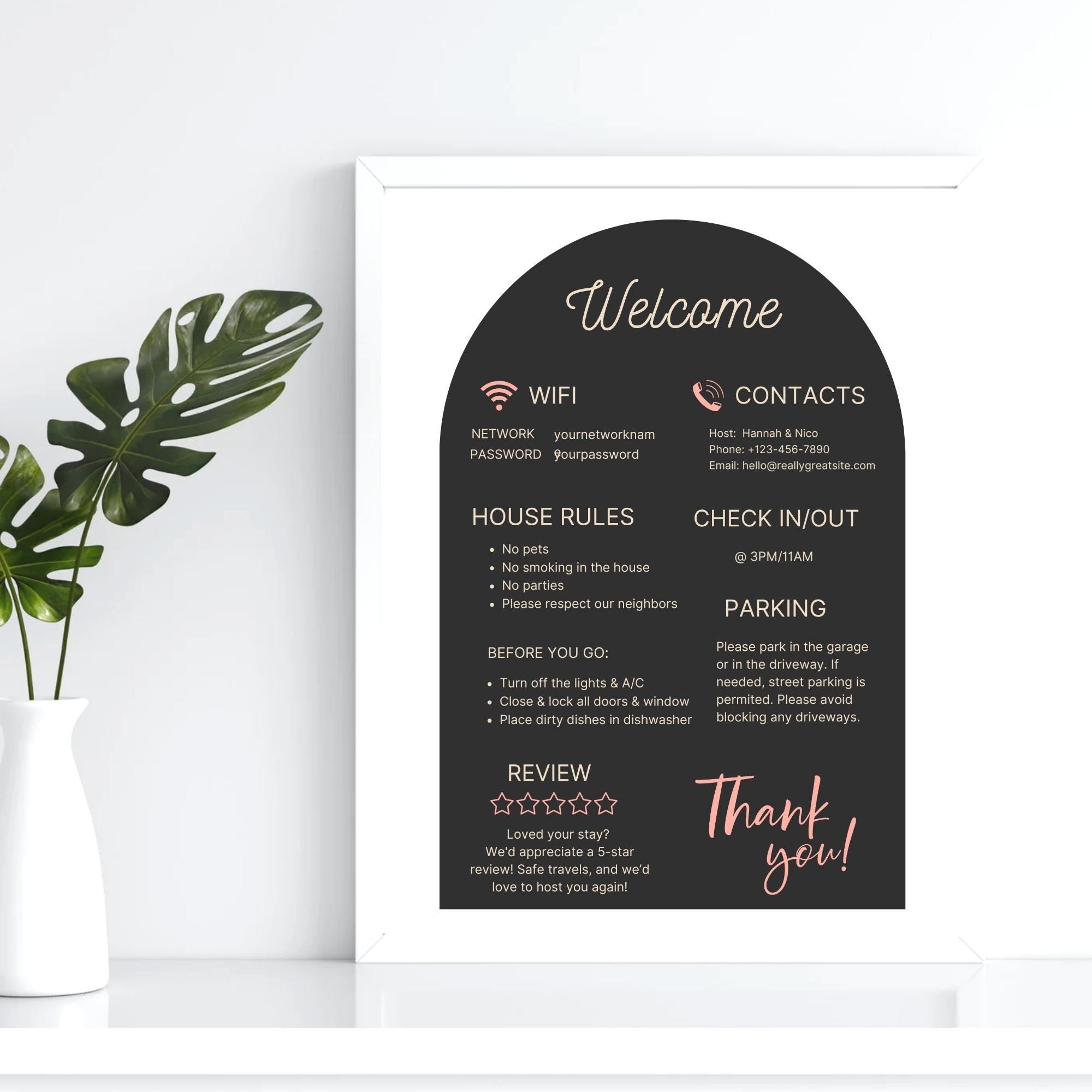 EDITABLE WELCOME SIGN | Editable Vacation Rental Printable | House ...