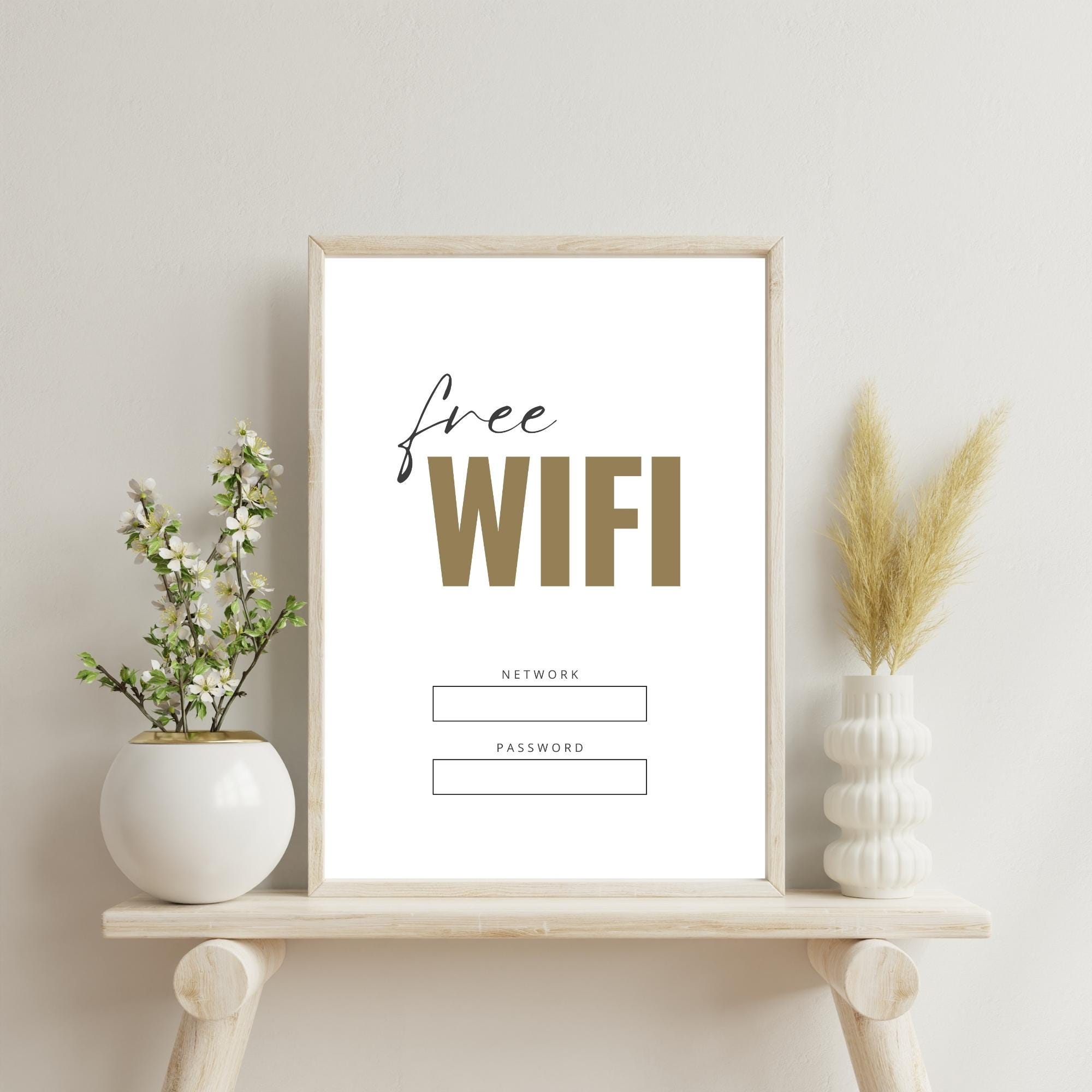 EDITABLE WIFI Template | Airbnb Welcome Internet Code Sign | Editable ...
