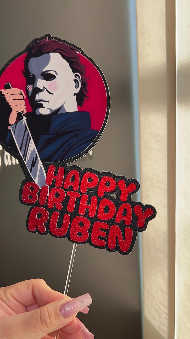 Horror Cake Topper "michael Myers" Happy Birthday Topper - Etsy