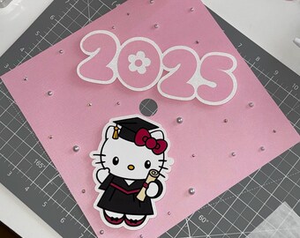 Hello Kitty Graduation Cap Topper | Senior Grad Gift | Personalized Cap ...