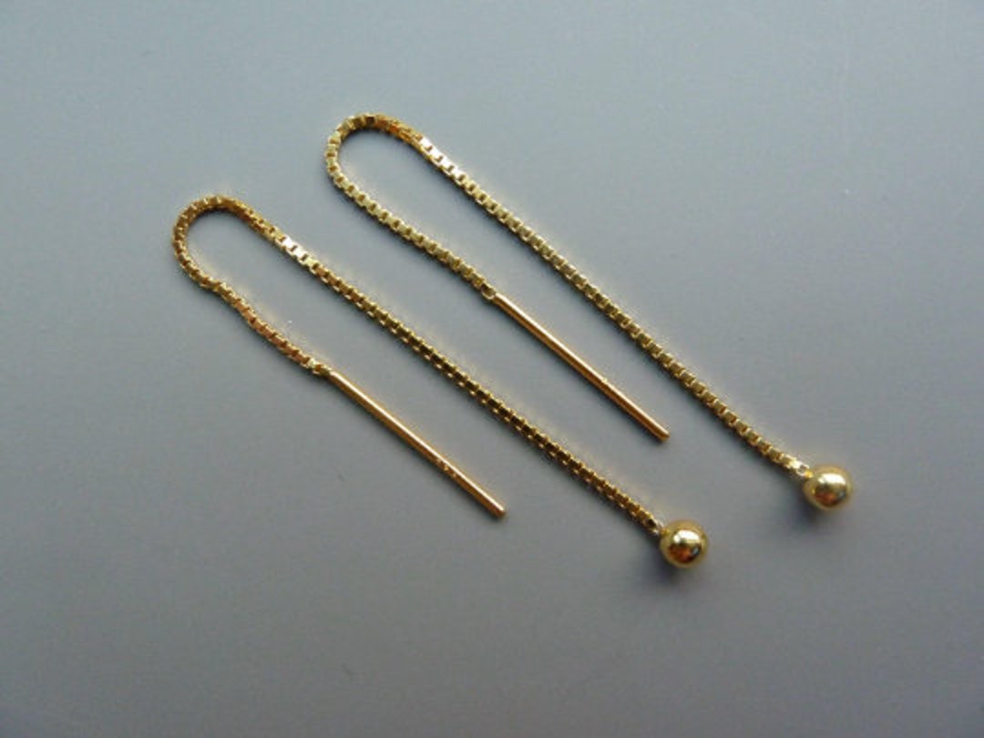 Gold Vermeil Threader Earrings Simple Threader Earrings - Etsy