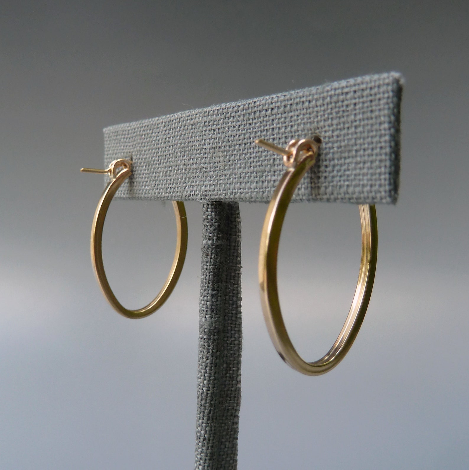 Oval Gold Hoop Earrings, Gold Oval Hoops, 29mm Gold Hoops, 33mm Gold ...