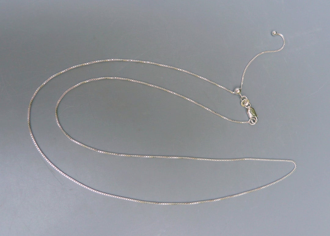 Adjustable Silver Box Chain, Silver Box Necklace, Necklace for Charms ...