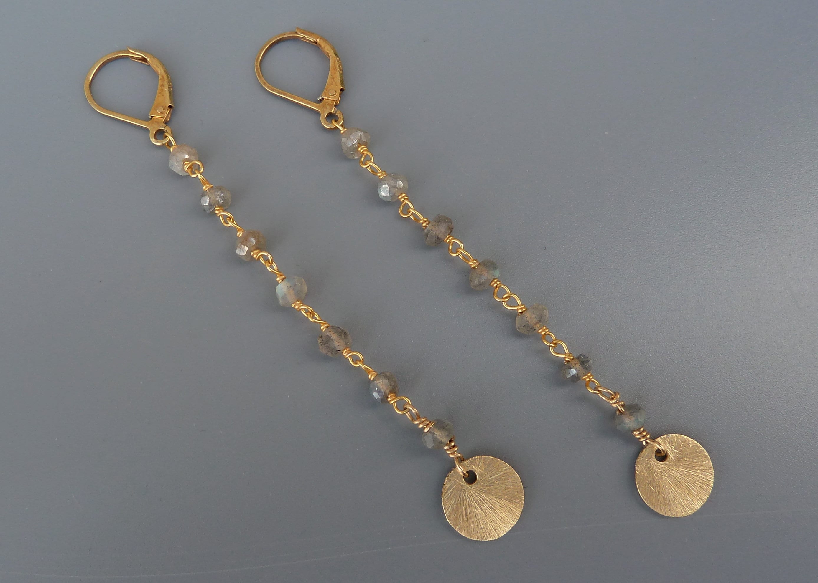 Labradorite Earrings,gold Chandelier Earrings,long Gemstone Drops,gold ...