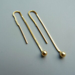 Gold Vermeil Threader Earrings Simple Threader Earrings - Etsy