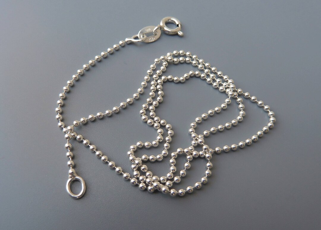 Sterling Ball Chain Necklace, Silver Ball Chain, Dainty Silver Chain ...