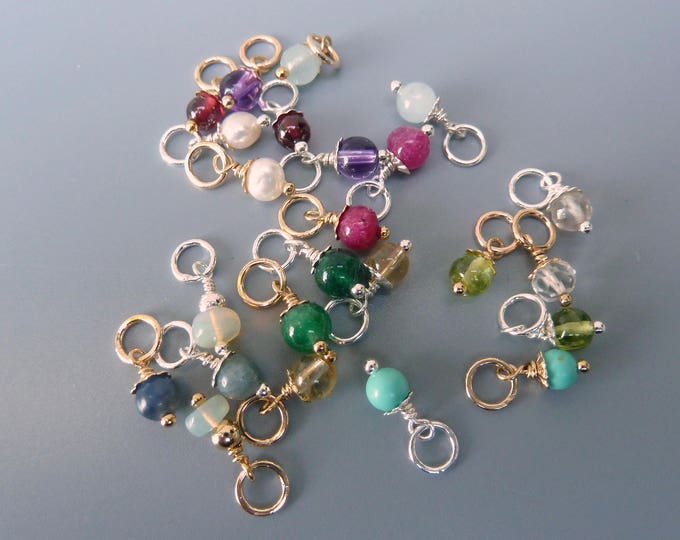 10pcs Add on Charms, Earring Bracelet Charm, Birthstone Charm, Genuine ...