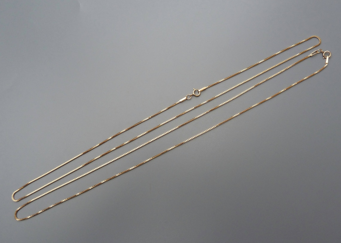 Gold Box Chain Gold Box Necklace 16 Inch 18 Inch 20 Inch - Etsy