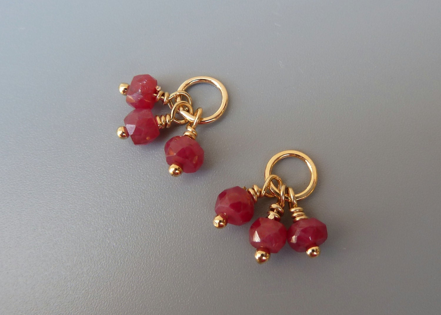 Ruby Earring Charms Gold Earring Charms Interchangeable - Etsy