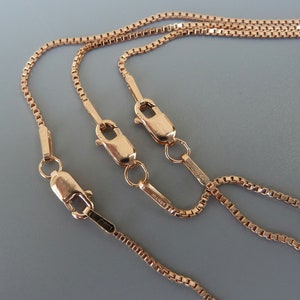 Rose Gold Box Chain, Rose Gold Box Necklace, 16", 18" ,20", Rose Gold ...