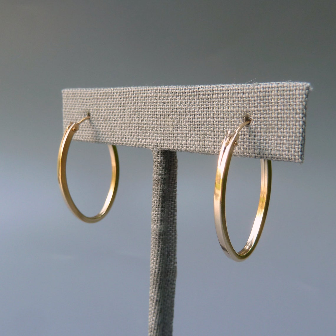 Oval Gold Hoop Earrings, Gold Oval Hoops, 29mm Gold Hoops, 33mm Gold ...