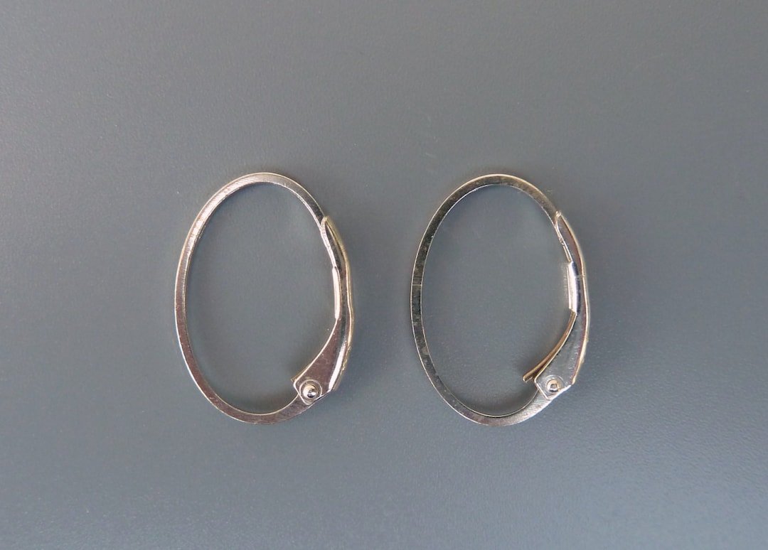 Sterling Silver Lever Back Ear Wires, Oval Leverback Earrings, Sterling ...