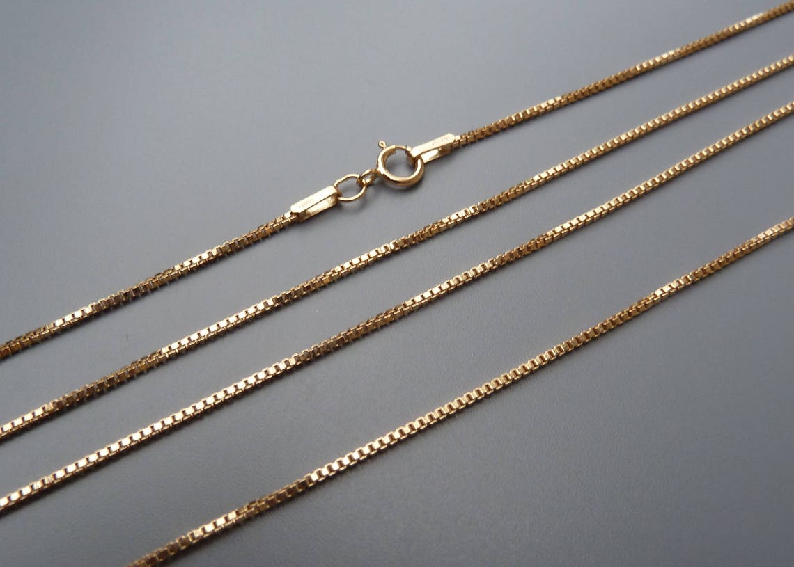 Gold Box Chain, Gold Box Necklace, 16 Inch, 18 Inch, 20 Inch, Gold ...