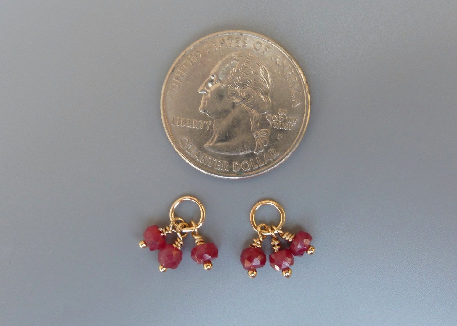 Ruby Earring Charms Gold Earring Charms Interchangeable - Etsy