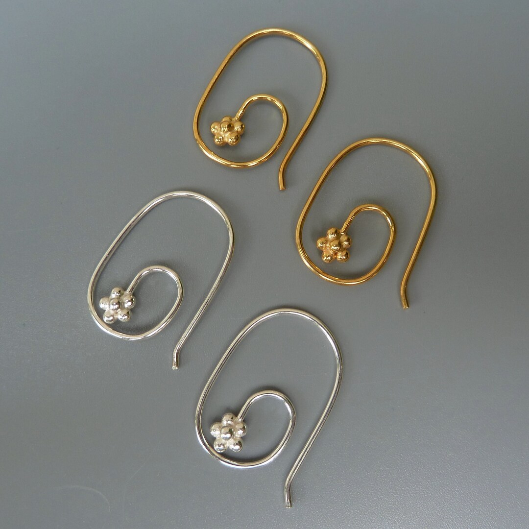Bali Ear Wires, Silver Ear Wires, Gold Vermeil Ear Wires, Ear Wires for ...
