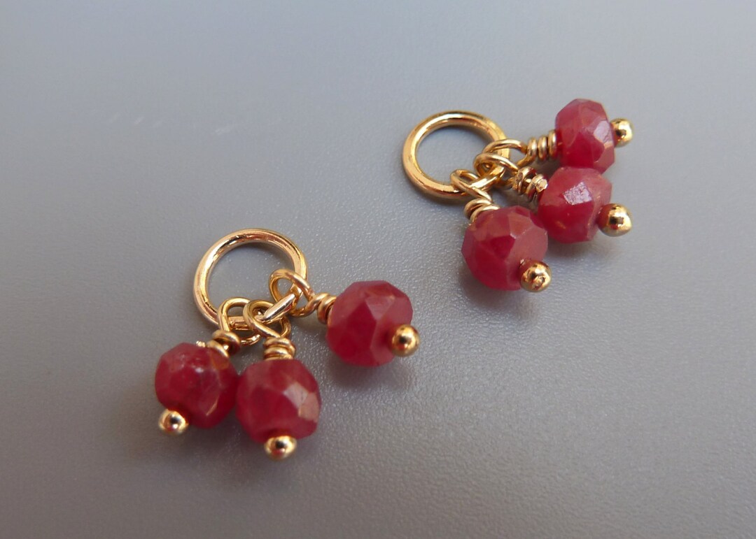 Ruby Earring Charms, Gold Earring Charms, Silver Earring Charms, Charms ...