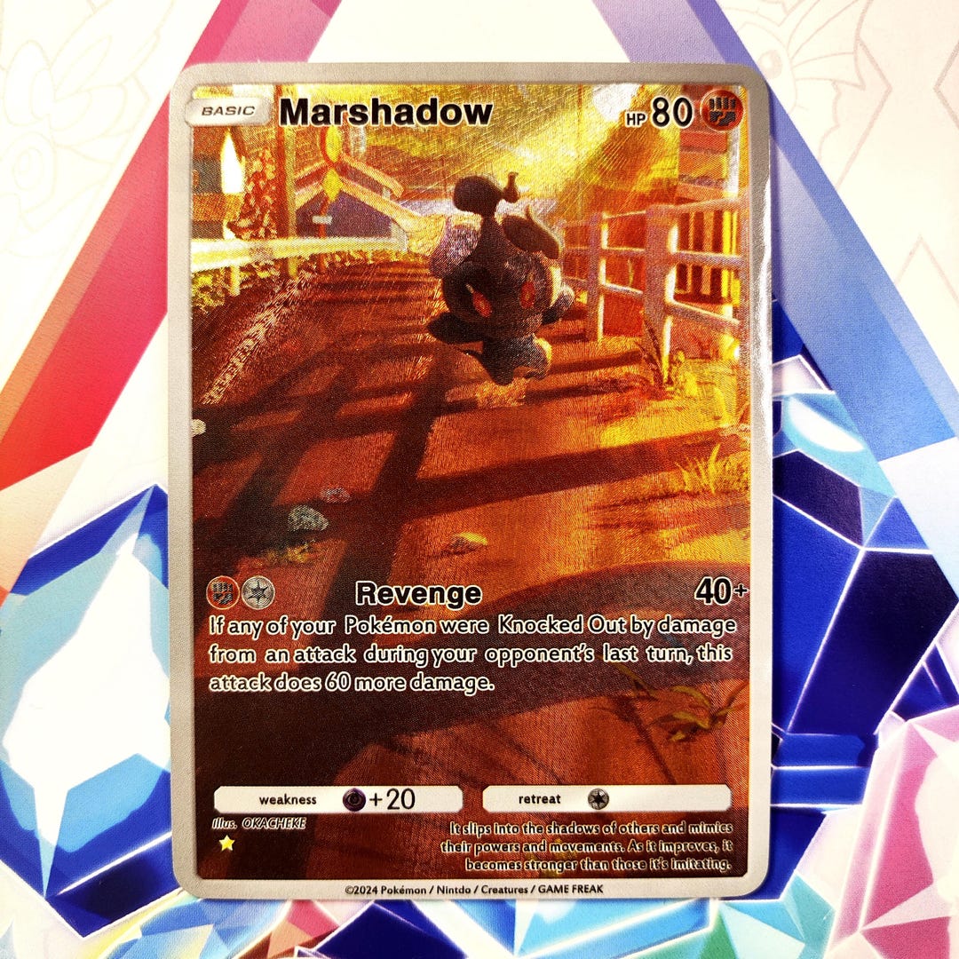 Textured Custom Marshadow Pokémon Card – Full Art Shiny Holo – Mythical ...