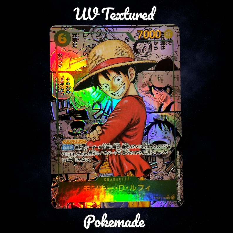 Monkey D. Luffy One Piece Card – UV Textured Manga Art Proxy - Etsy