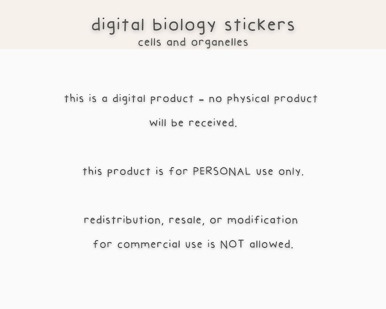 Cells and Organelles Digital Biology Stickers | Aesthetic Digital ...