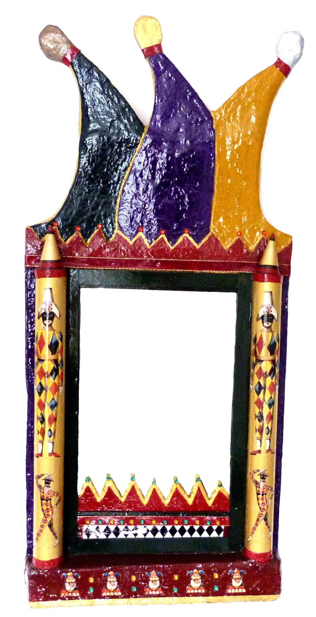 Handmade and Hand Painted Papier-mache Bohemian Harlequin Mirror #1 - Etsy