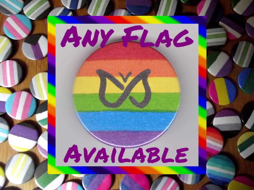 Adhd Lgbtq Pride Flag 125 Button Badge Any Pride Flag Etsy