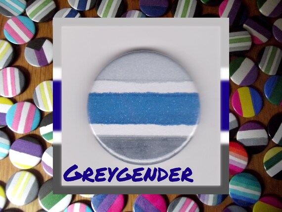 Greygender Pride 1 button badge | Etsy