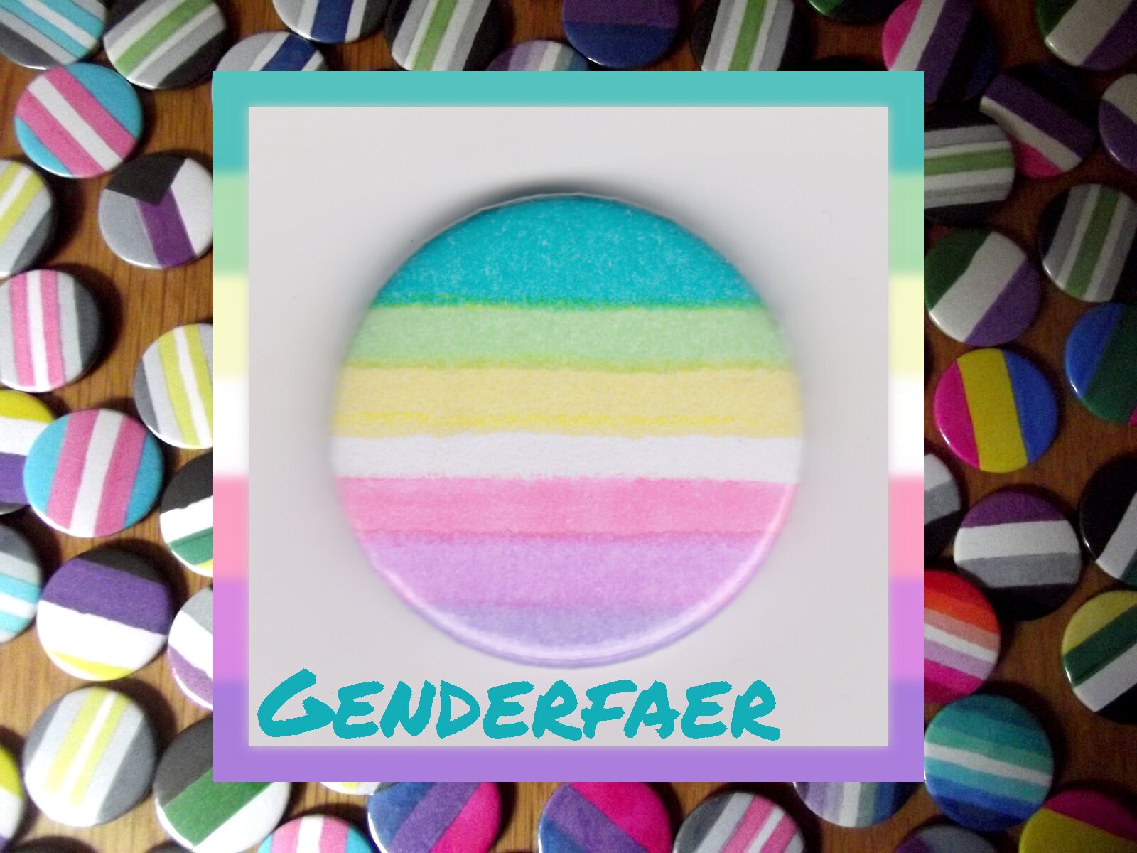 Genderfaer Pride 1 button badge | Etsy