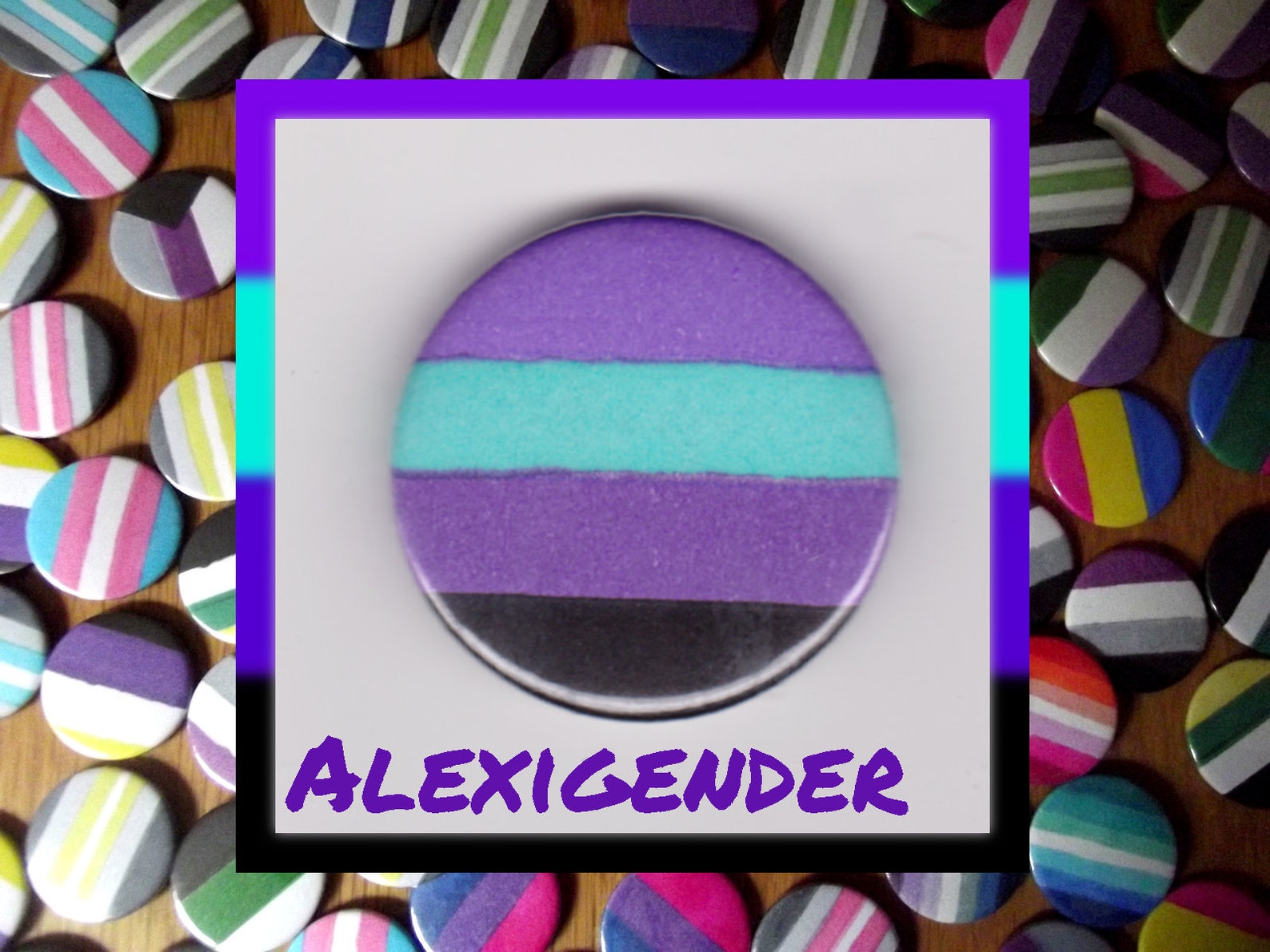 Alexigender Pride 1 button badge | Etsy