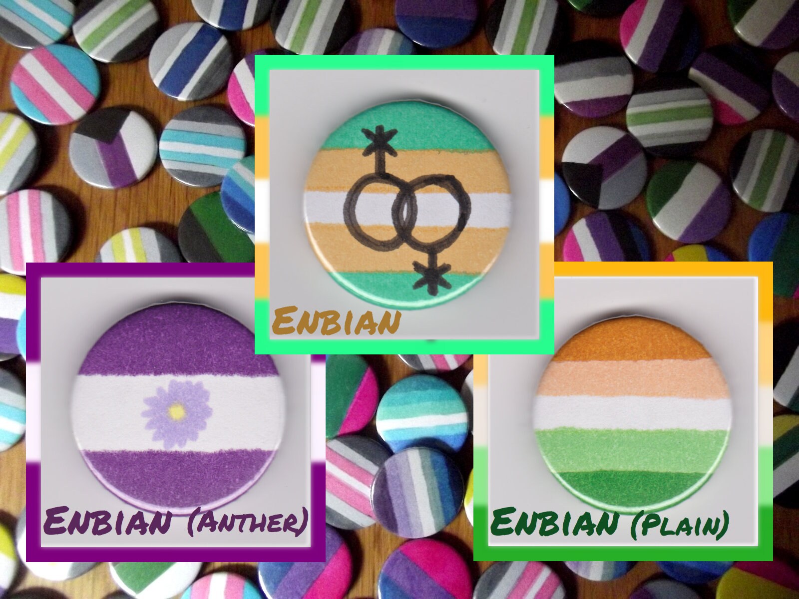 Enbian Pride 1 button badge 3 flag options | Etsy