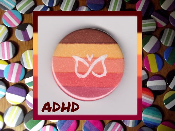 Adhd Pride 1 Button Badge 3 Flag Options Etsy Canada