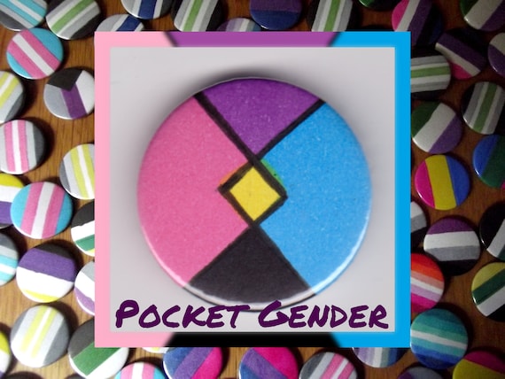 Pocket Gender Pride 1 Button Badge - Etsy