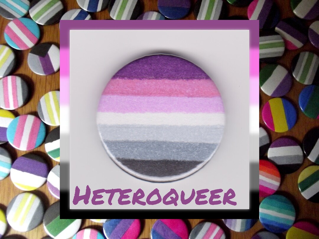 Heteroqueer Pride 1 Button Badge - Etsy