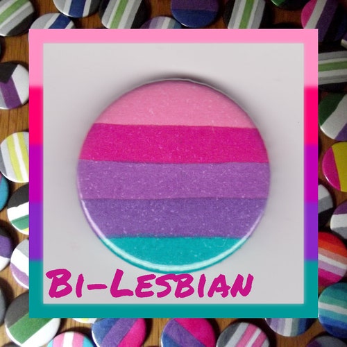 Bi-lesbian Pride 1 Button Badge 2 Flag Options - Etsy