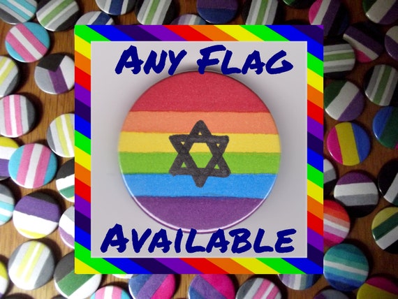 Jewish LGBTQ Pride Flag 1.25 Button Badge any Pride | Etsy