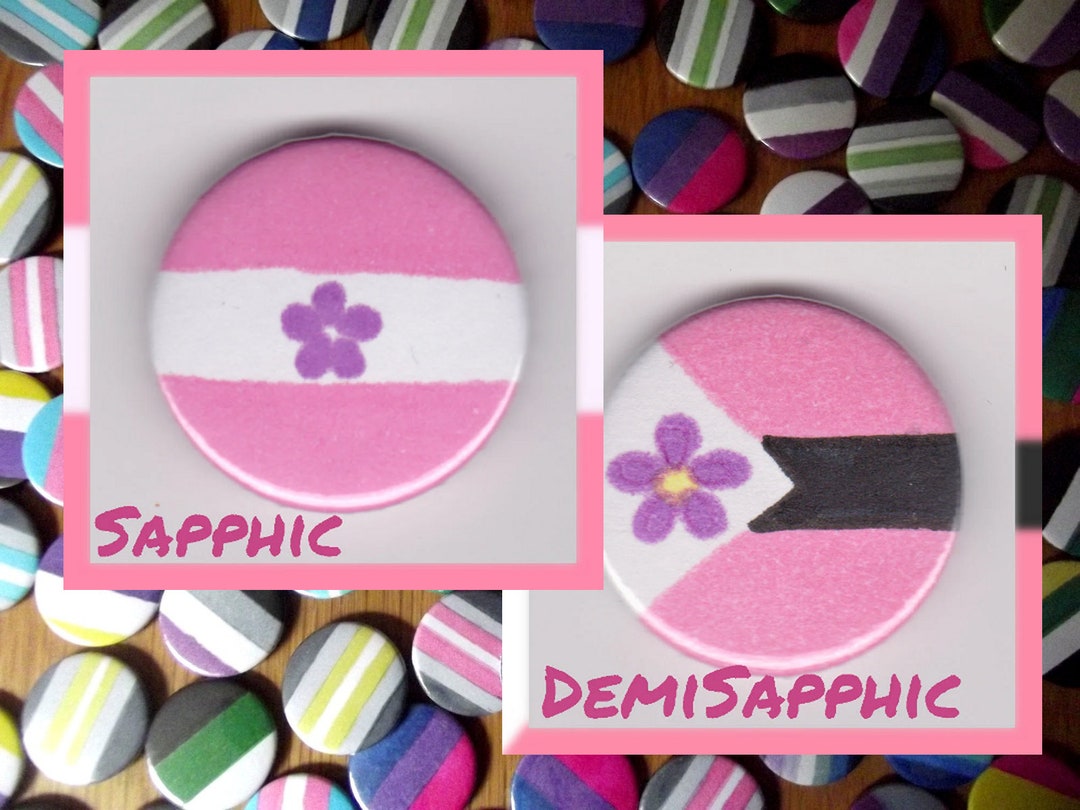Sapphic/demi-sapphic Pride 1 Button Badge - Etsy Canada