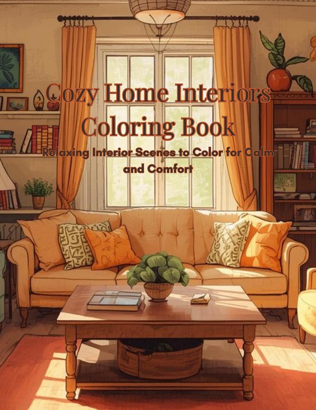 Cozy Home Interior Coloring Pages – Printable Coloring Book for Adults ...
