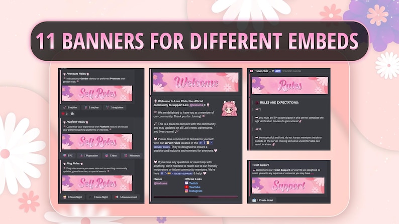 Animated Pink Discord Banners: Pastel GIF Headers (instant Download) - Etsy
