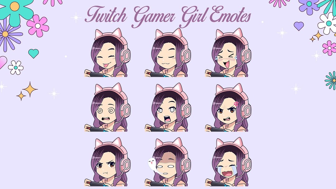 Garota Gamer twitch Emotes - Etsy Portugal