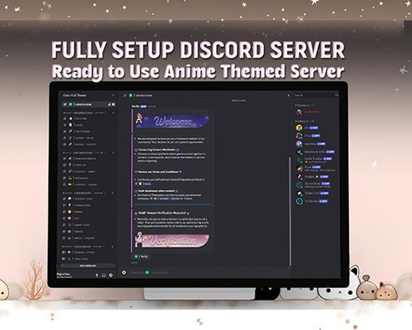 Fully Setup Anime Themed Discord Server | Includes Banners + Emojis ...