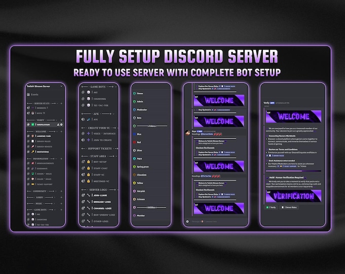 Simplistic Streamer & Content Creator Discord Server Template - Great ...
