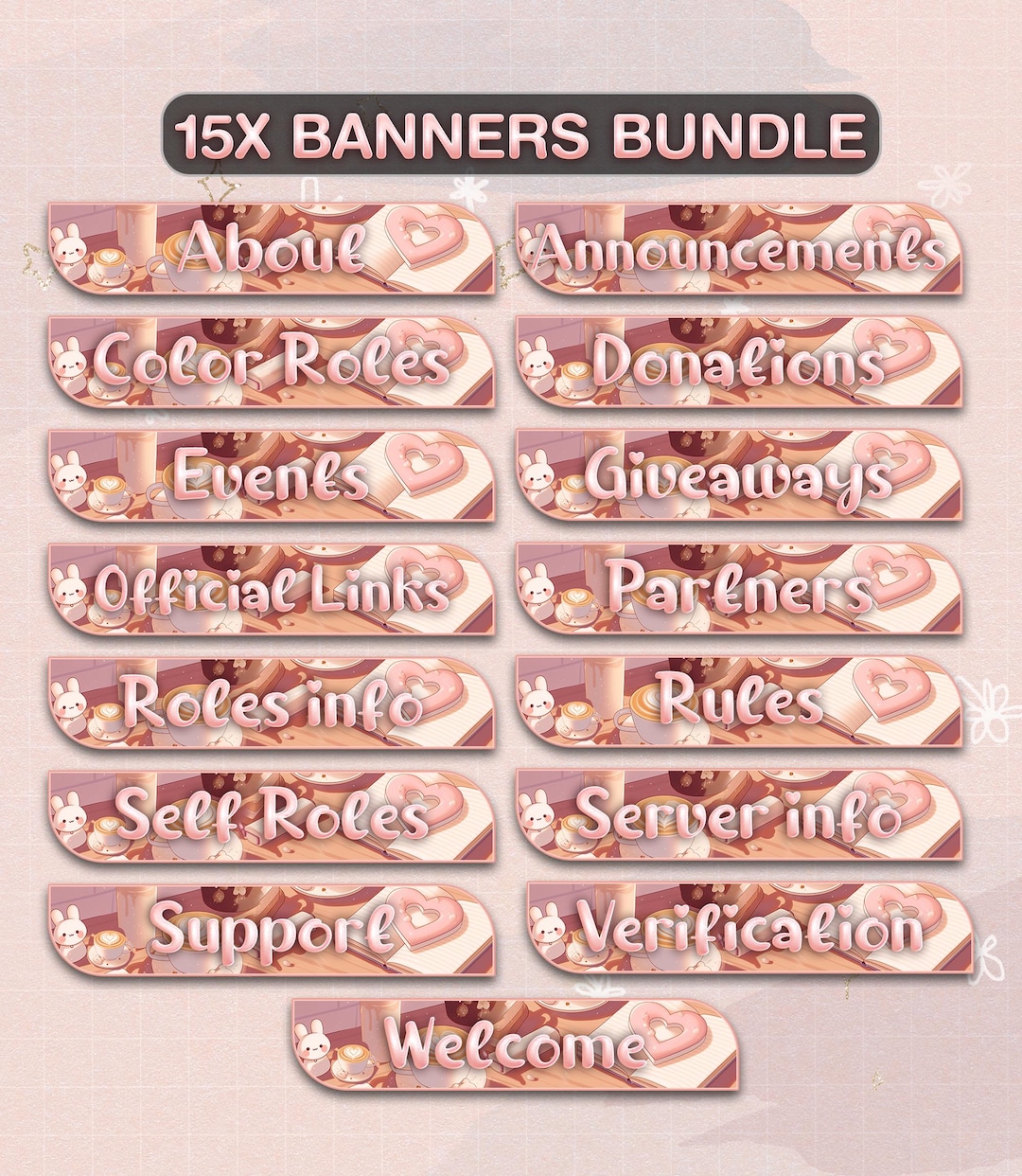 Cozy Cafe Discord Banner Pack | 15 Server Decorations (digital Download ...