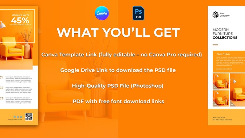 Editable Product Flyer Template Canva and PSD - Etsy