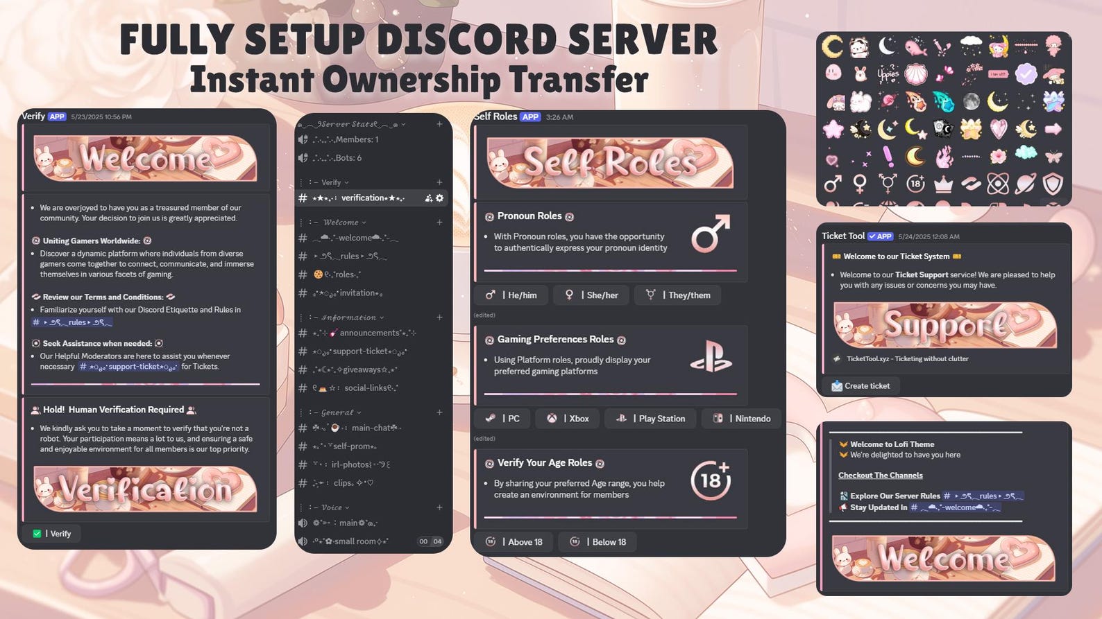 Cozy Cafe Discord Server With Banners & Emojis - Etsy