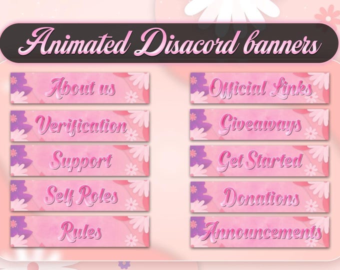 Animated Pink Discord Banners: Pastel GIF Headers (instant Download) - Etsy