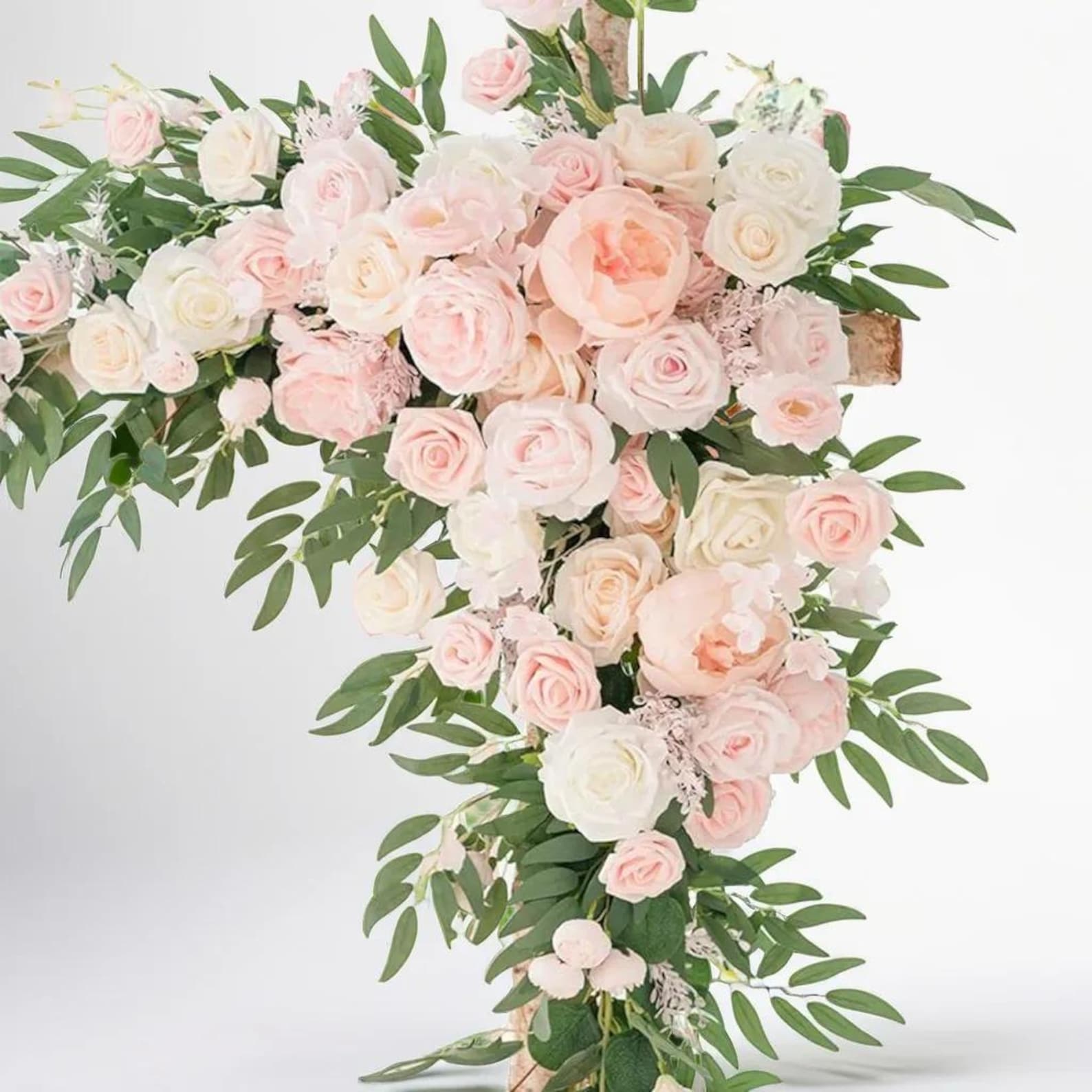 Wedding Arch Flowers & Drapes Set, Pink Floral Arch Decor, Flower Arch ...