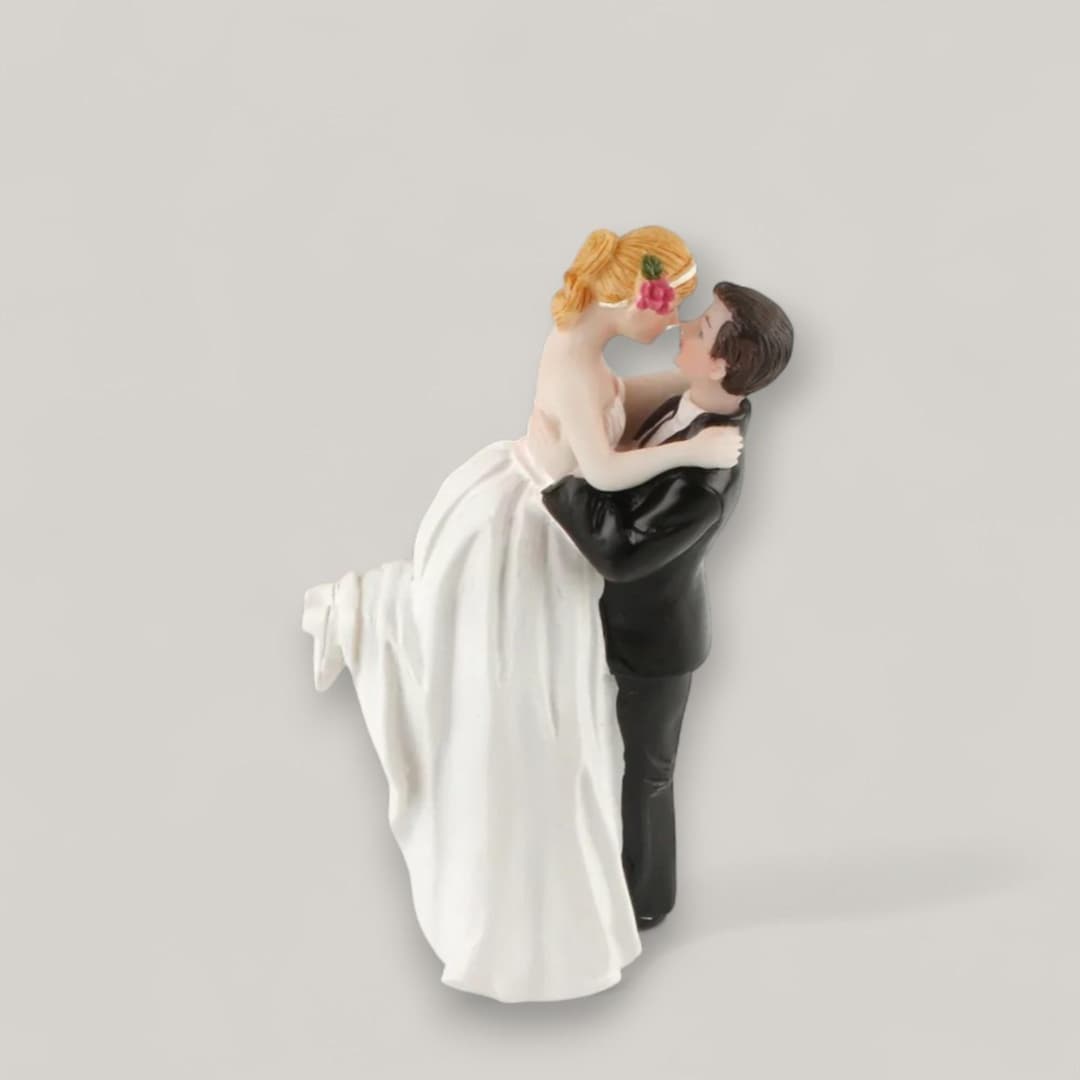 Romantic Bride & Groom Wedding Cake Topper - 13cm Figurine, Elegant ...