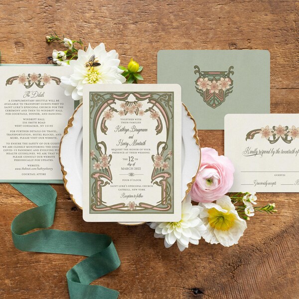 Mint Wedding Invite - Etsy
