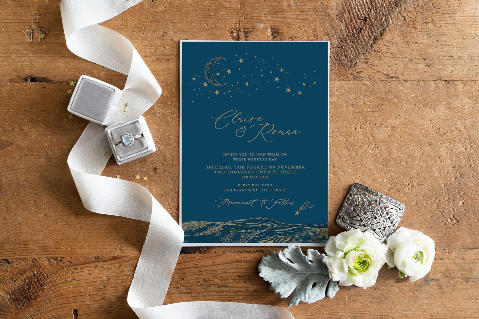 Celestial Save the Date Cards Star and Moon Wedding - Etsy